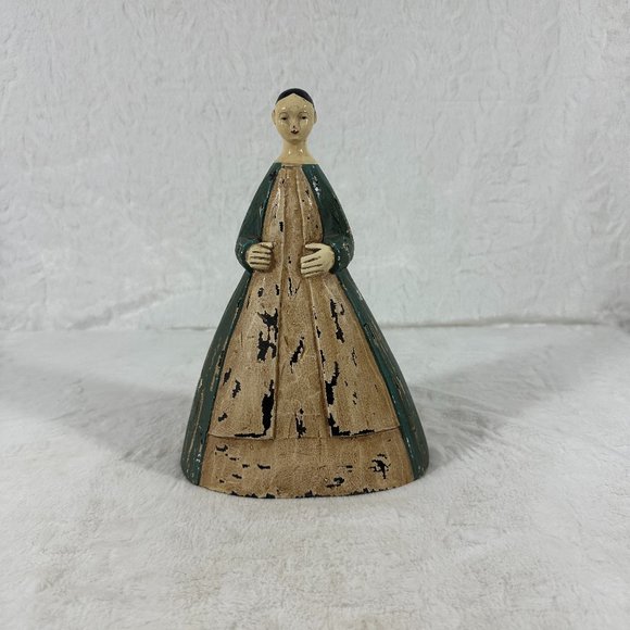 Vintage | Accents | Vintage Folk Art Hand Carved Wood Female Figure ...